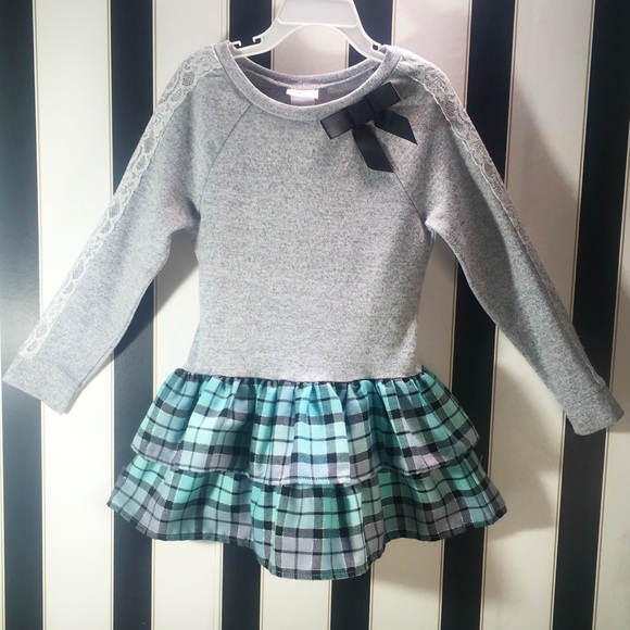 Youngland | Dresses | Youngland Girls Grey Knit Plaid Dress Sz 6 | Poshmark